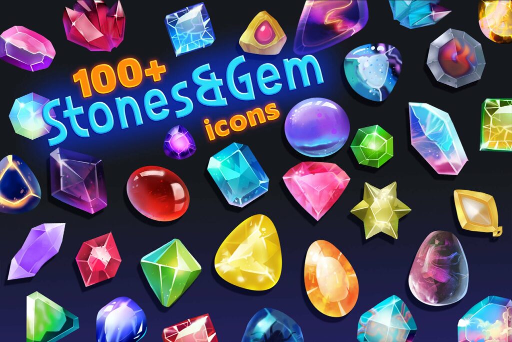 Stones & Gem Icon Pack – MasterBundles