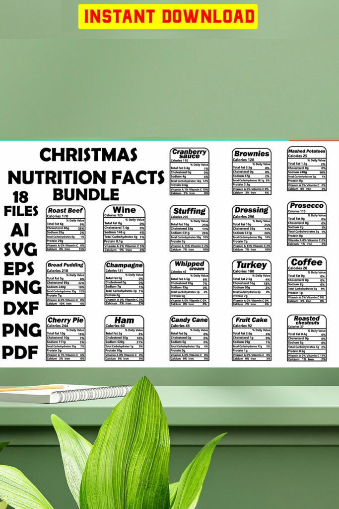 Christmas Nutrition Facts SVG Design Bundle - MasterBundles
