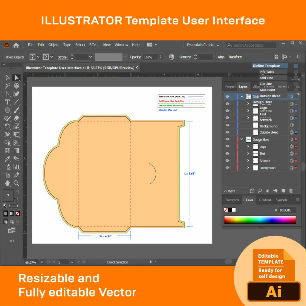 Seed Packet, Dieline Template, SVG, EPS, PDF,DXF, Ai, PNG, JPEG ...