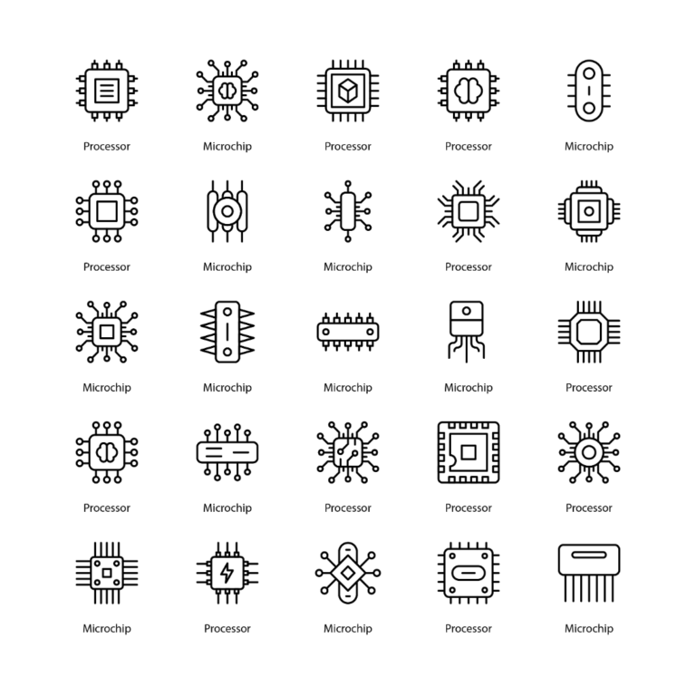 Semiconductor Icon Set - MasterBundles