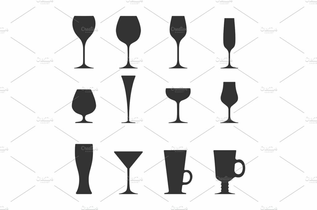 Icon set of alcohol glasses – MasterBundles