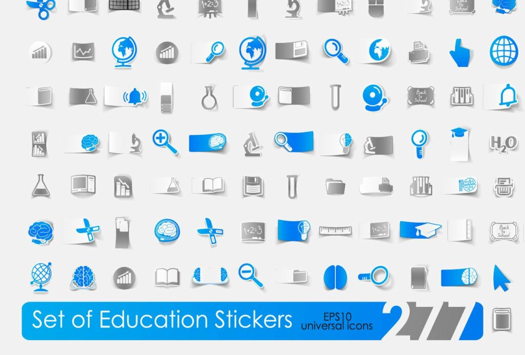 277 icons. Education stickers – MasterBundles