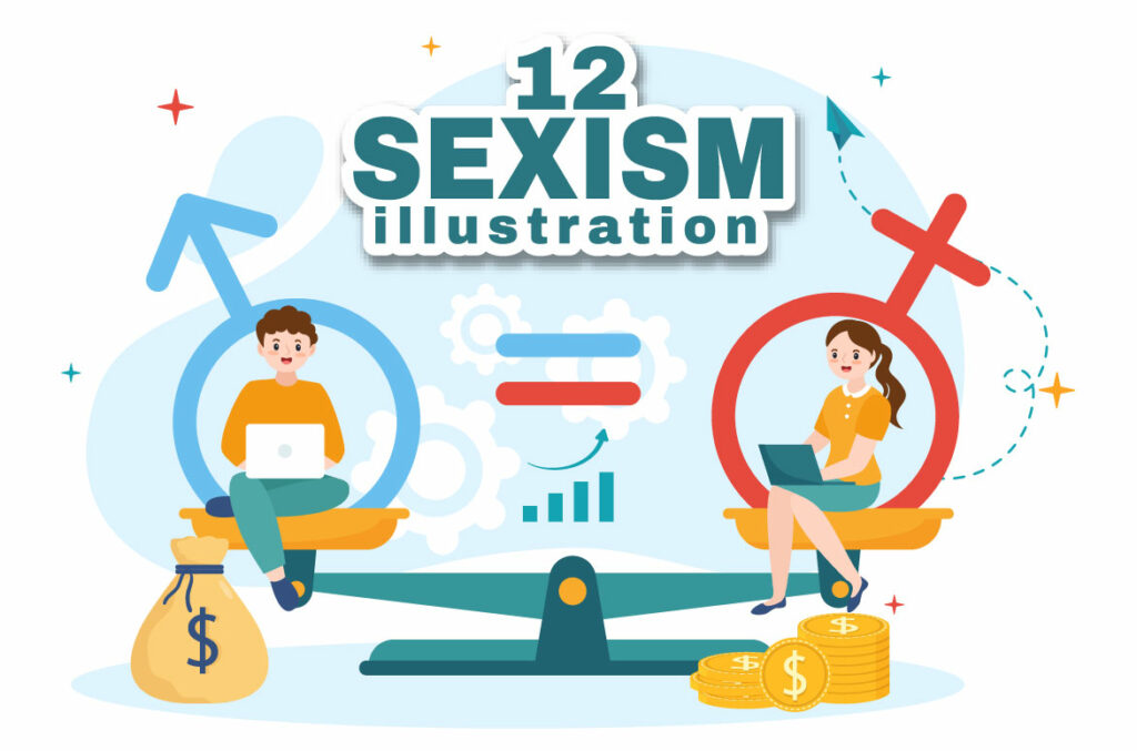 12 Sexism Men and Women Illustration - MasterBundles