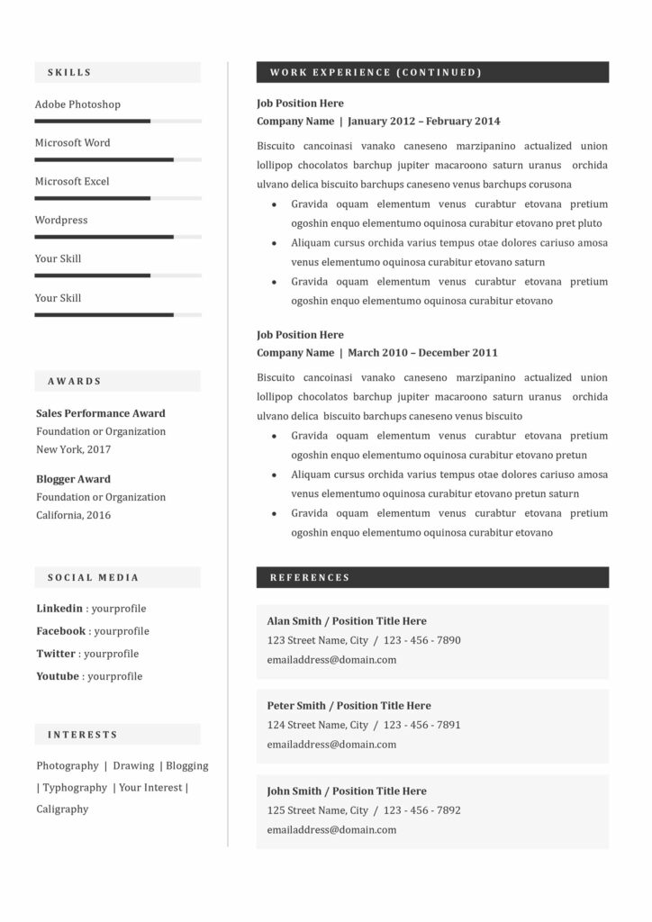 Resume CV Template for Word – MasterBundles