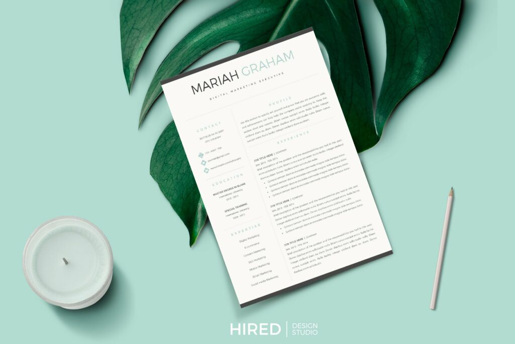 Modern Resume design + Cover Letter – MasterBundles