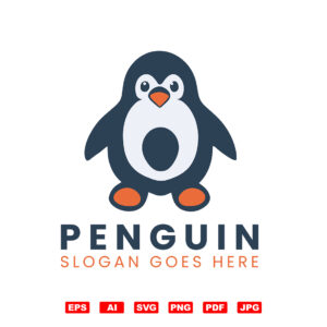 Cute Simple Penguin Logo Design Template - MasterBundles