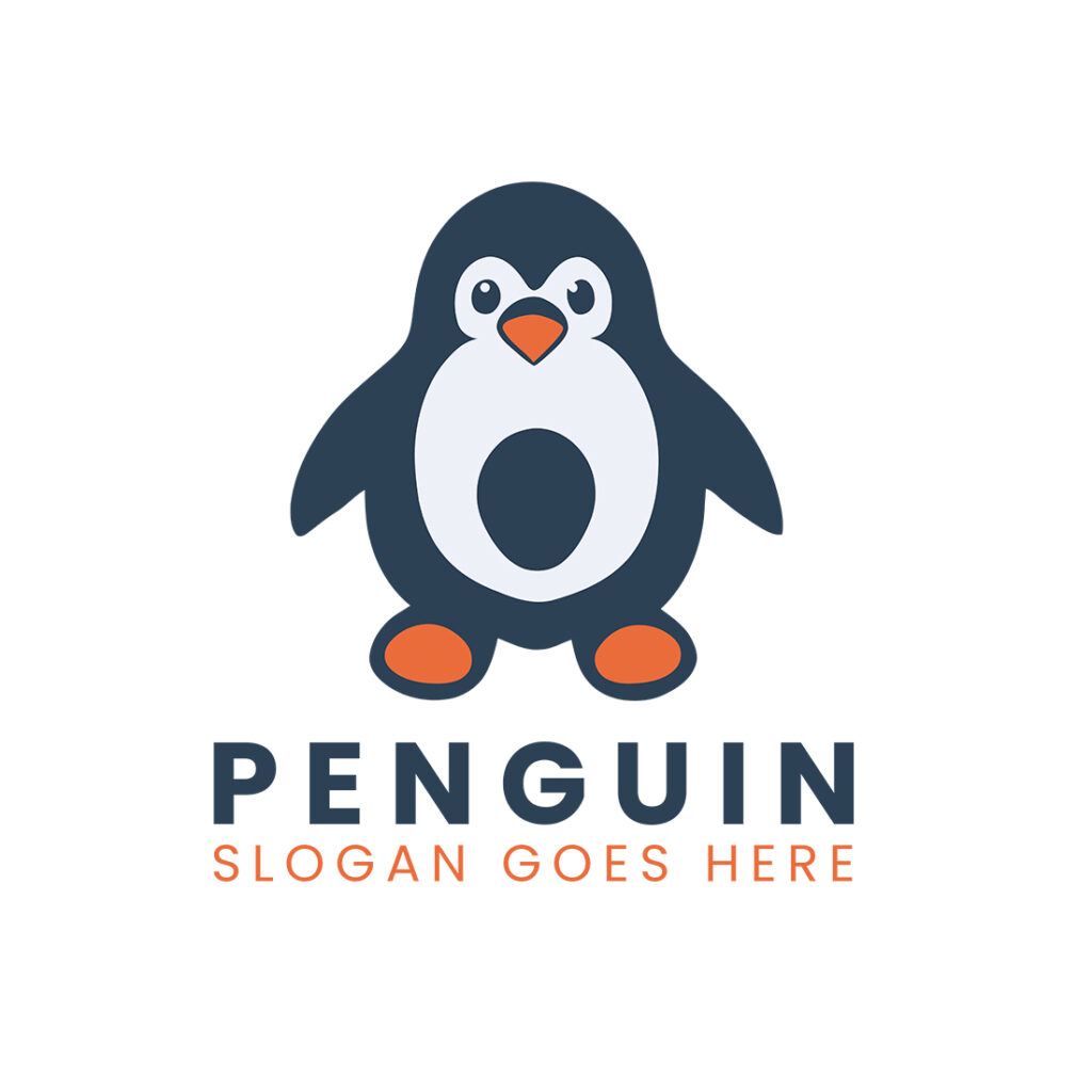 Cute Simple Penguin Logo Design Template - MasterBundles