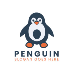 Cute Simple Penguin Logo Design Template - MasterBundles