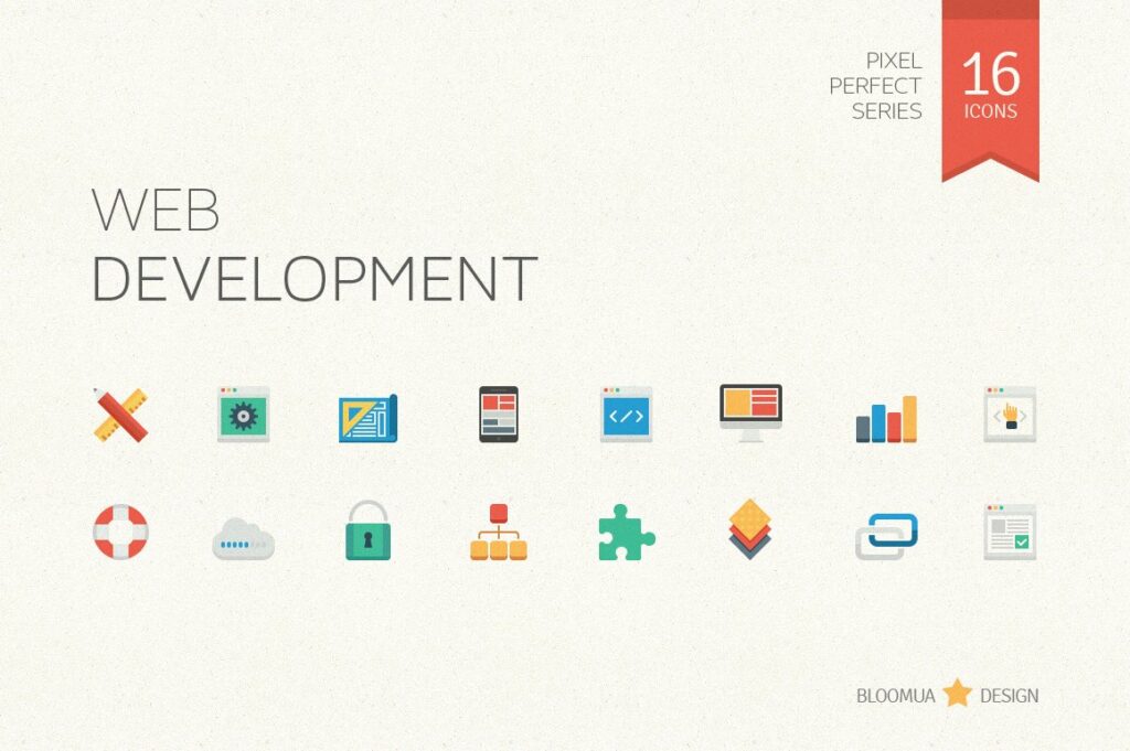 Web Development Flat Icons – MasterBundles