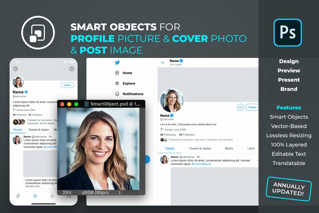 Twitter Profile Mockup – MasterBundles