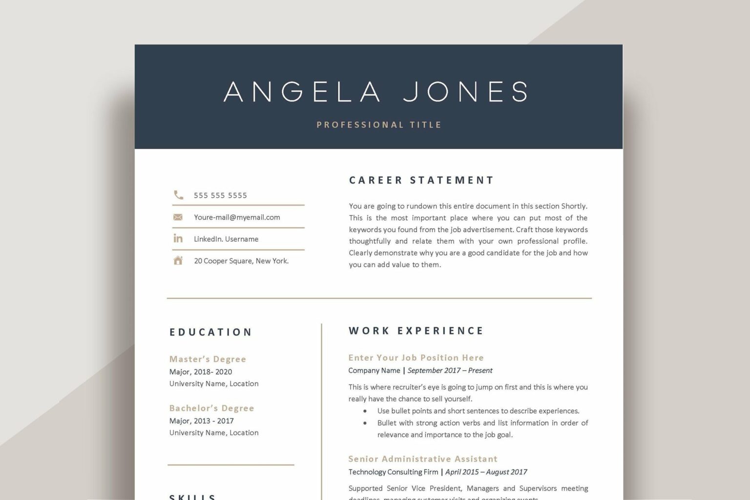 Executive resume template – MasterBundles