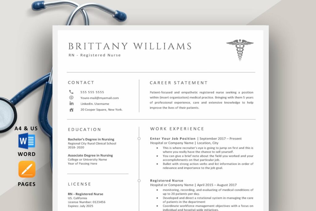 Nurse practitioner resume template – MasterBundles