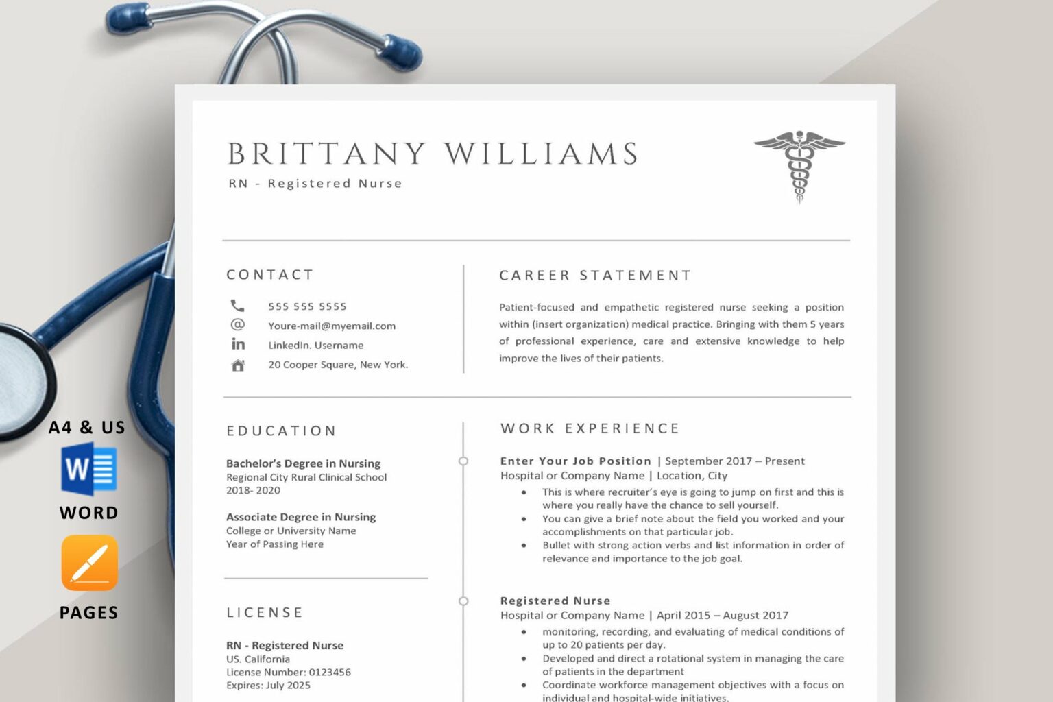 Nurse practitioner resume template – MasterBundles