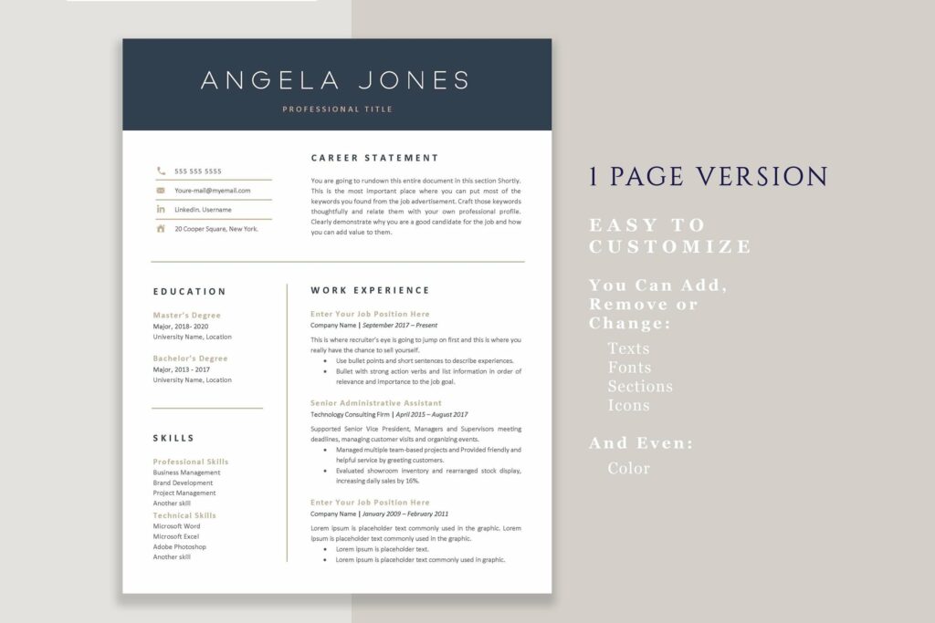 Executive resume template – MasterBundles