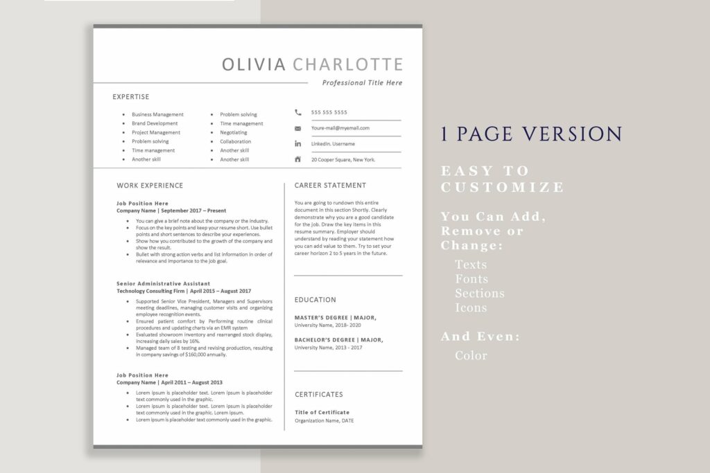 Skill based Resume Template – MasterBundles