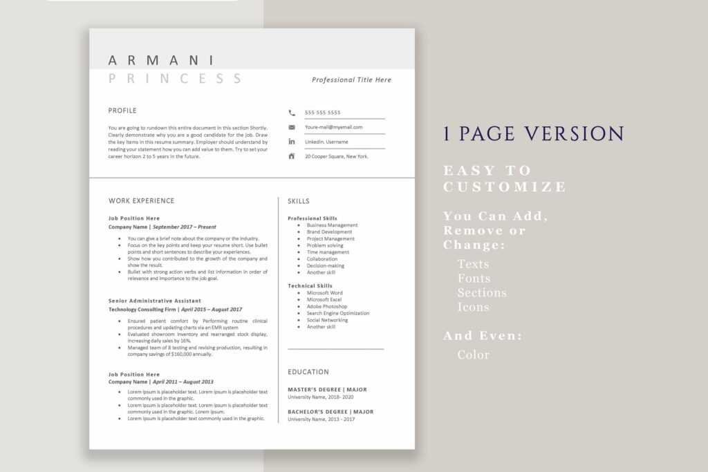 Skill based Resume Template – MasterBundles