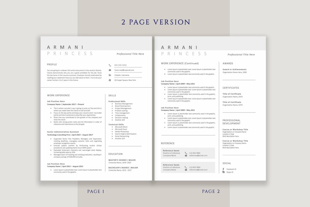 Skill based Resume Template – MasterBundles