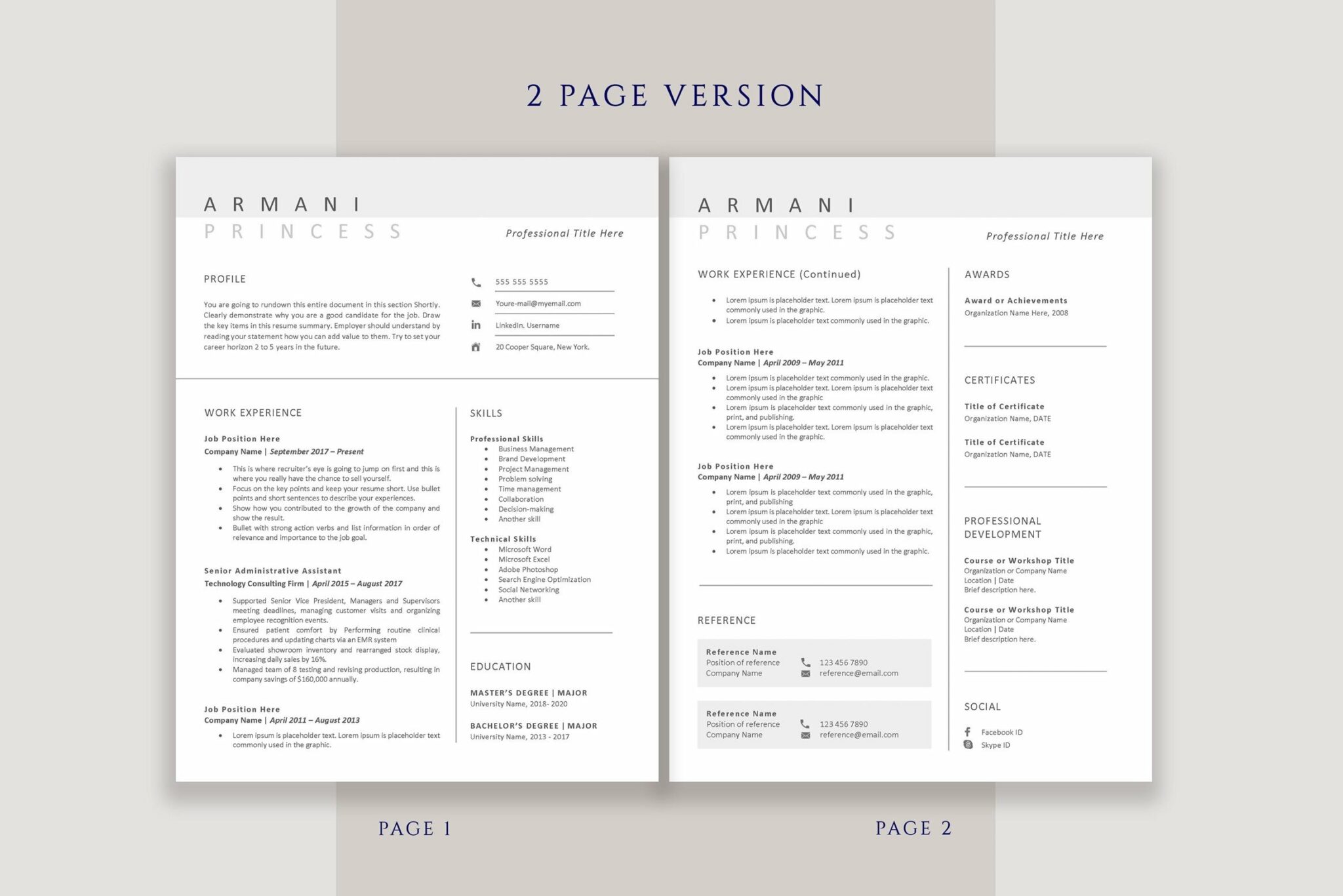 Skill based Resume Template – MasterBundles