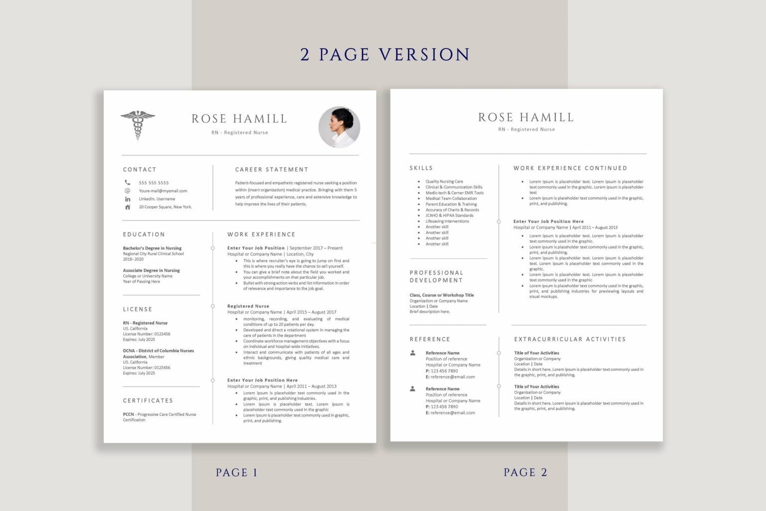 New Grad Nurse resume template – MasterBundles
