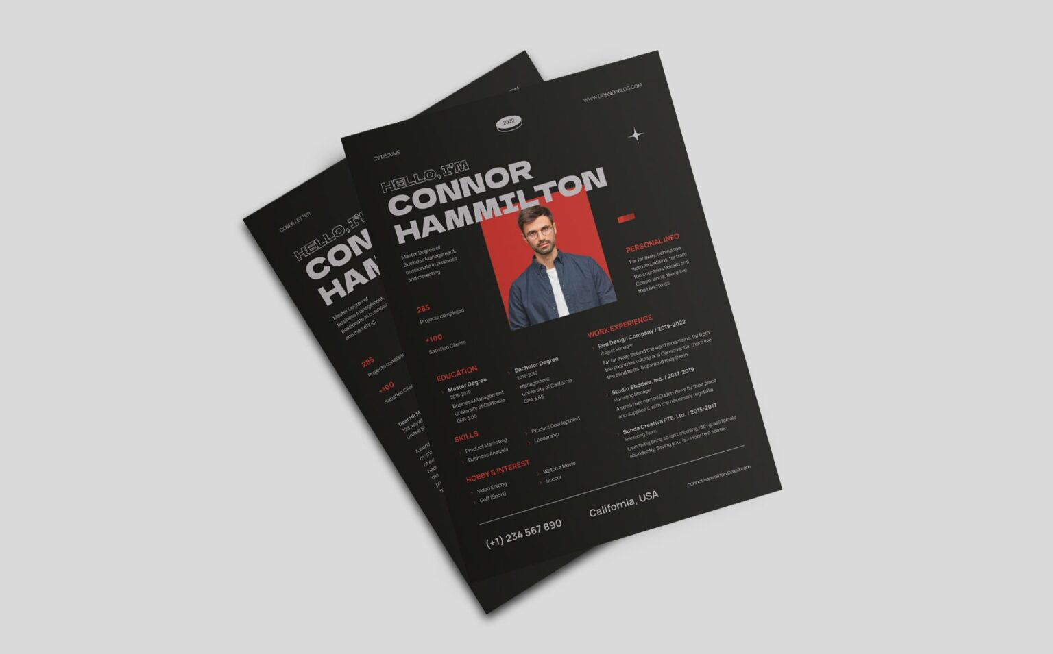 Modern Bold CV Resume Template – MasterBundles