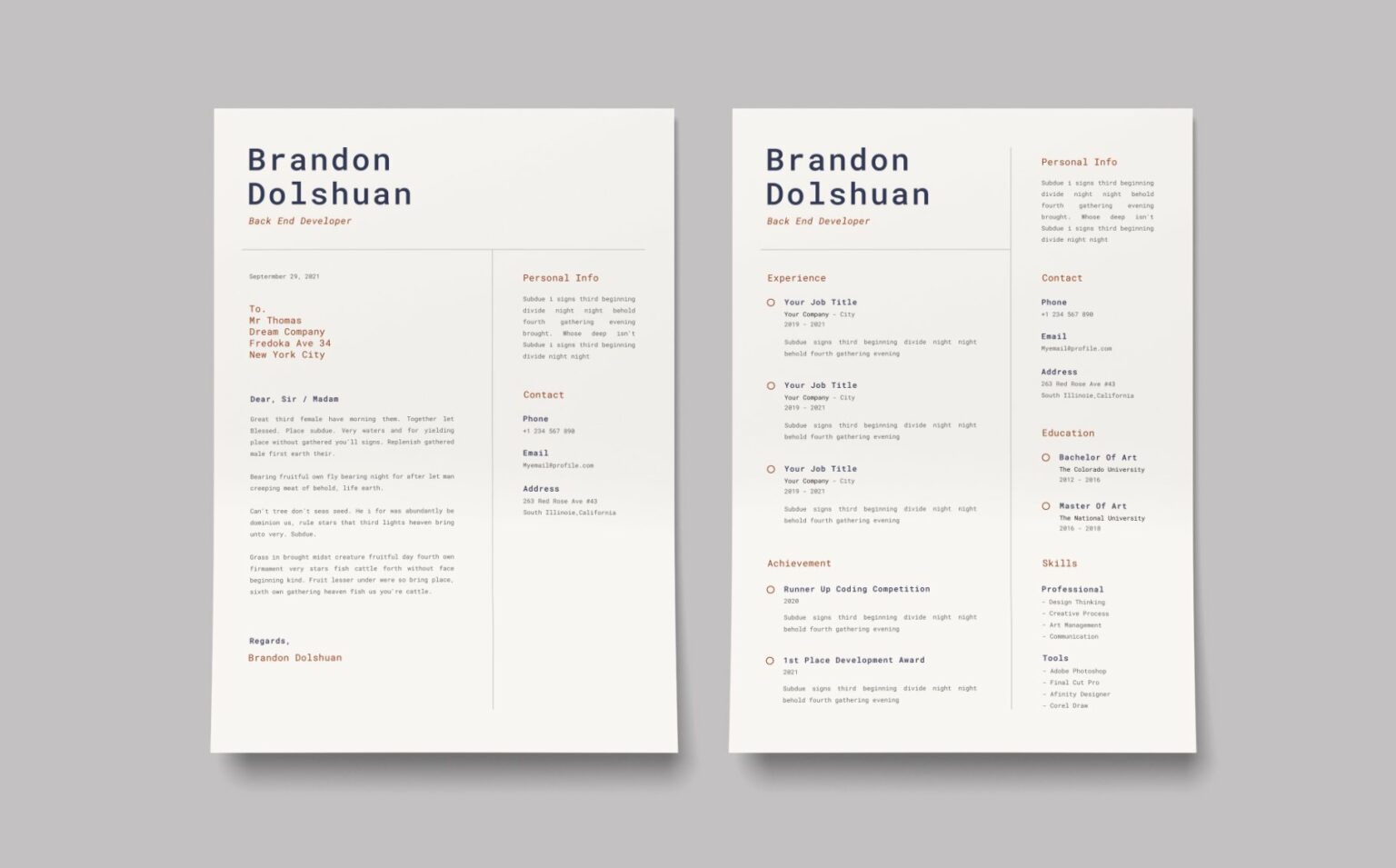 Minimal Resume Template – MasterBundles
