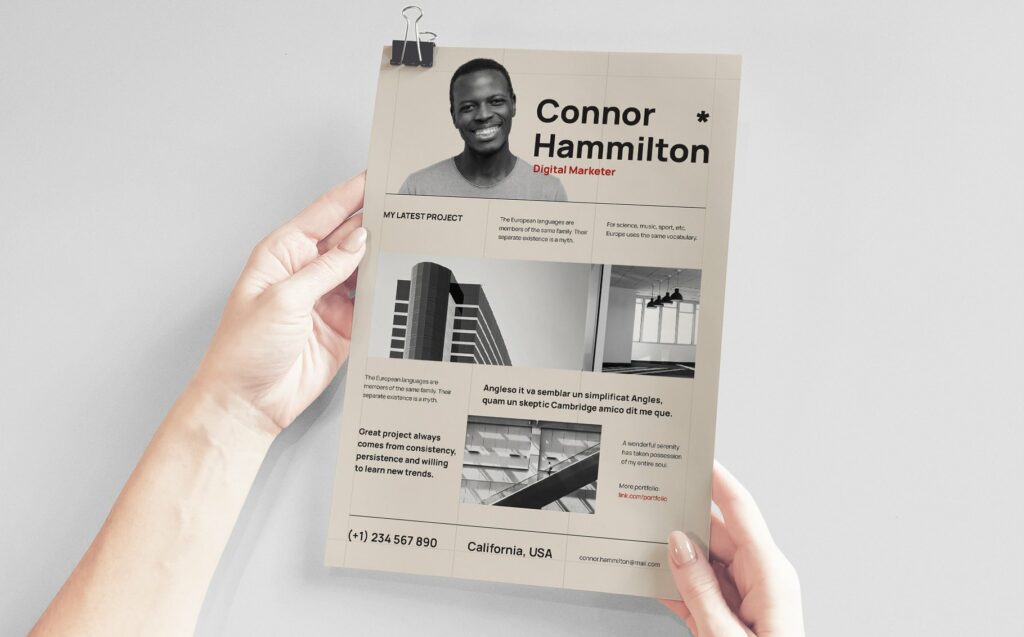 CV Resume Template - Swiss Style – MasterBundles