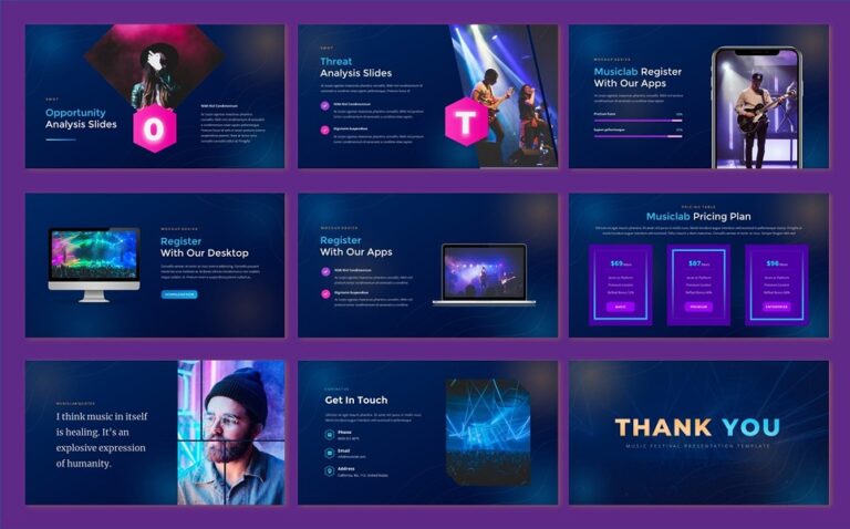 Musiclab - Music Festival Keynote Presentation Template - MasterBundles