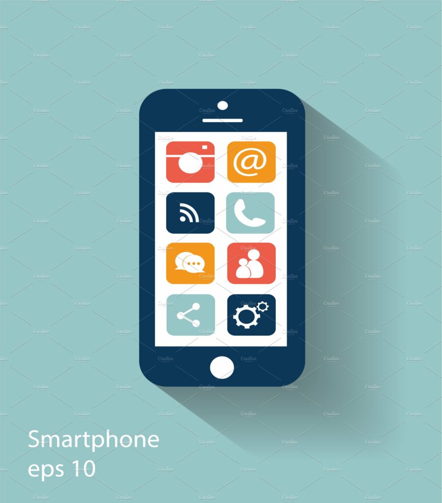 Smartphone material design icons – MasterBundles