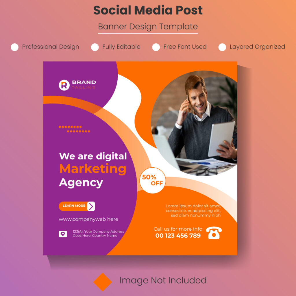 Modern Digital Marketing Social Media Instagram Post Design Template ...