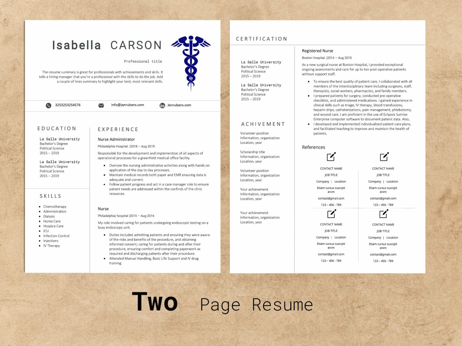 Nurse resume template & CV Word – MasterBundles
