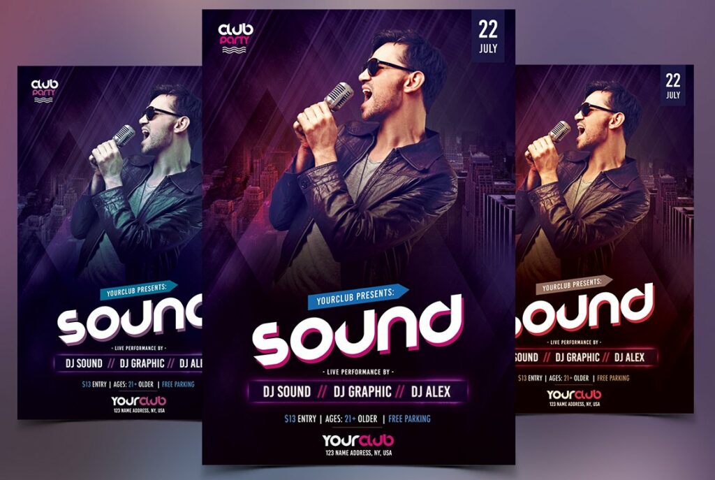 Sound - Club PSD Flyer Template – MasterBundles