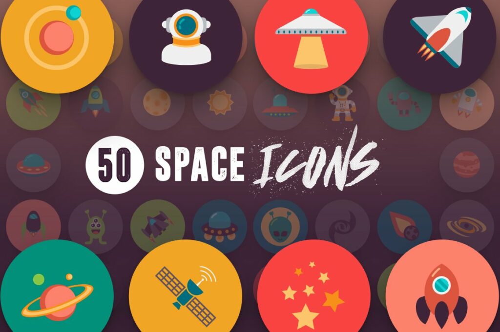 50 Space Icons – MasterBundles