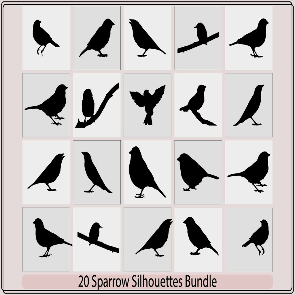 Vector Collection of Bird Silhouettes,sparrow vector silhouette,Vector ...