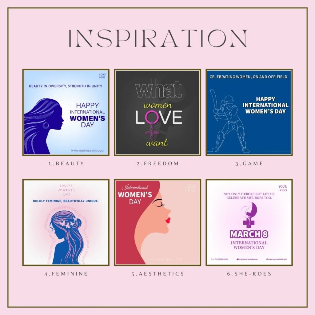 Unique and trendy social media post sets of International Women's Day ...