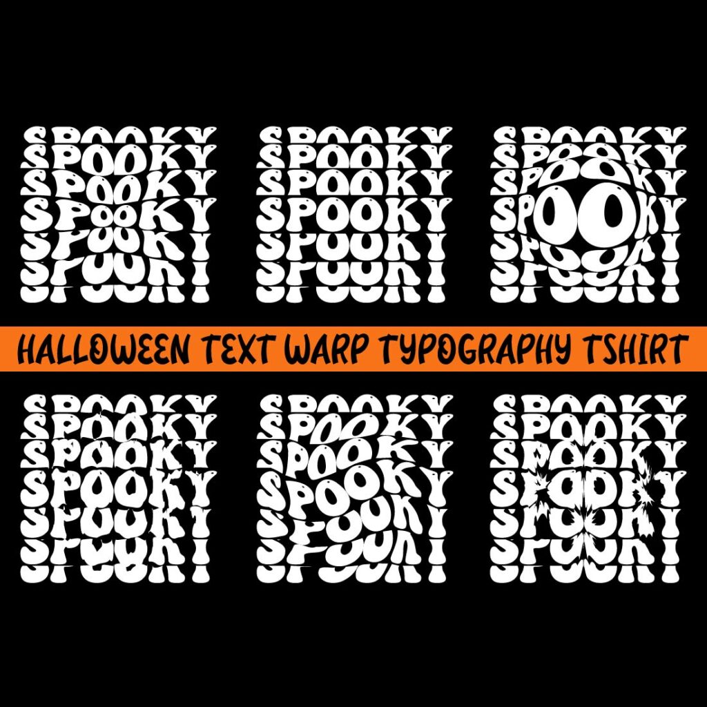 Spooky word warp hallowen t-shirt design - MasterBundles