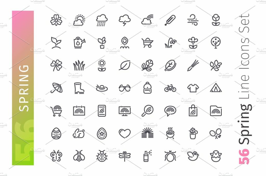 Spring Line Icons Set – MasterBundles