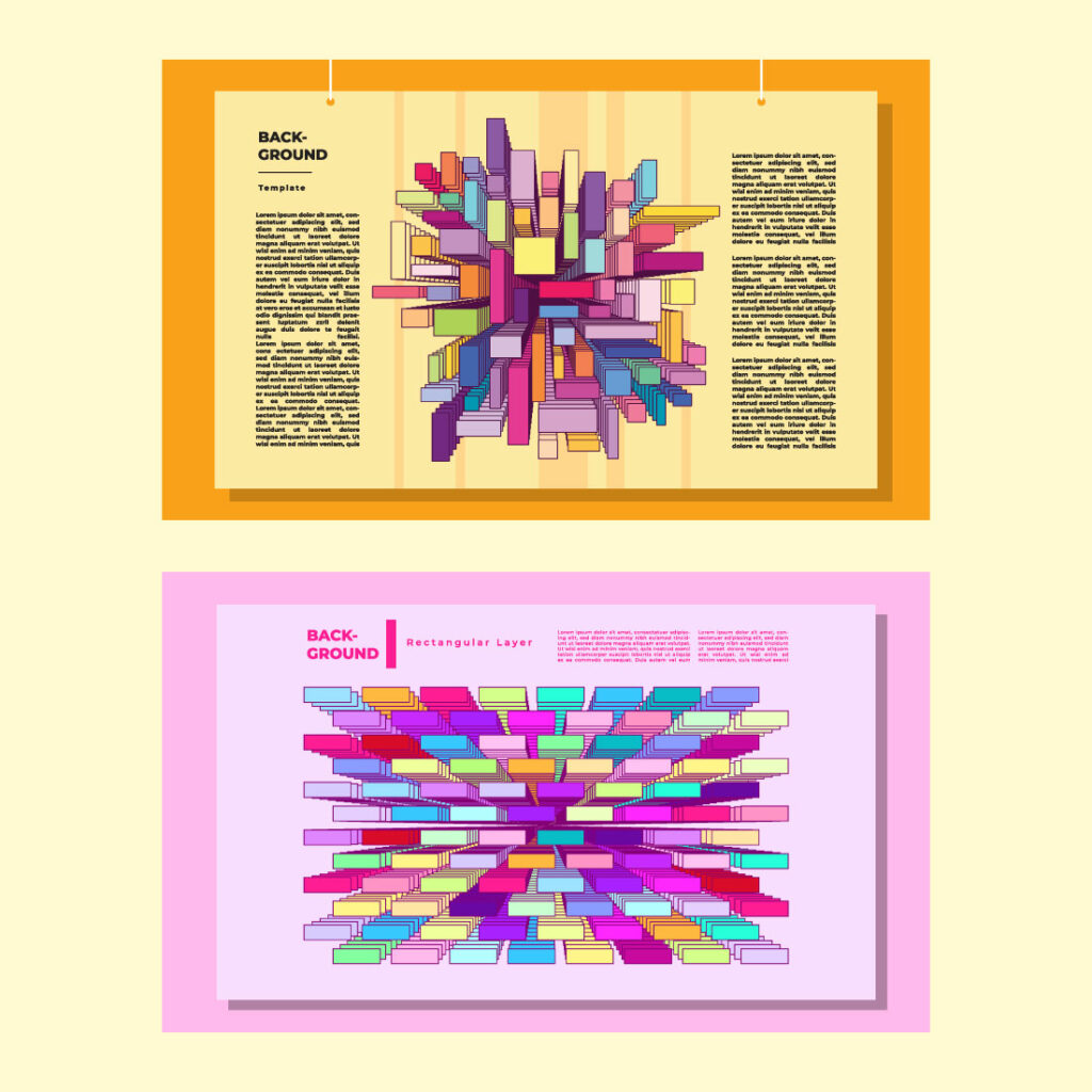 28 Isometric square layer background template set - MasterBundles