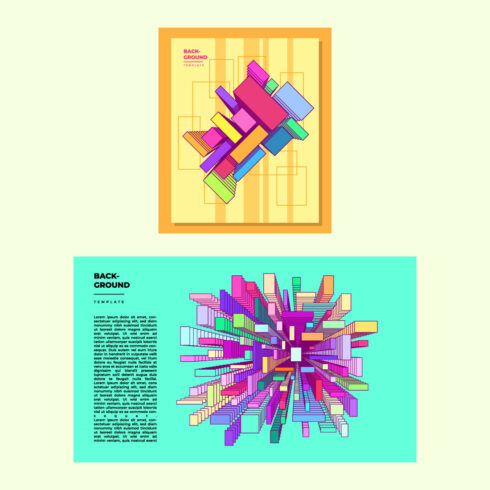 28 Isometric square layer background template set - MasterBundles