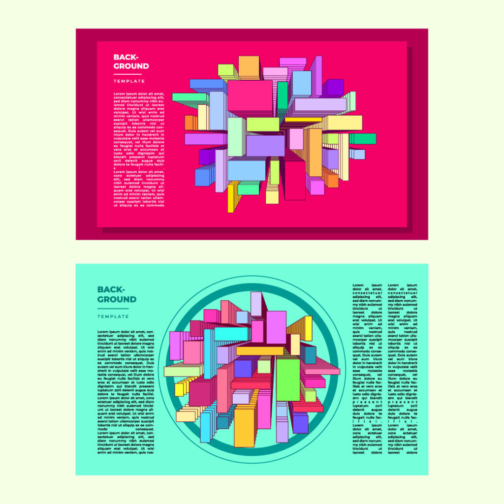 28 Isometric square layer background template set - MasterBundles