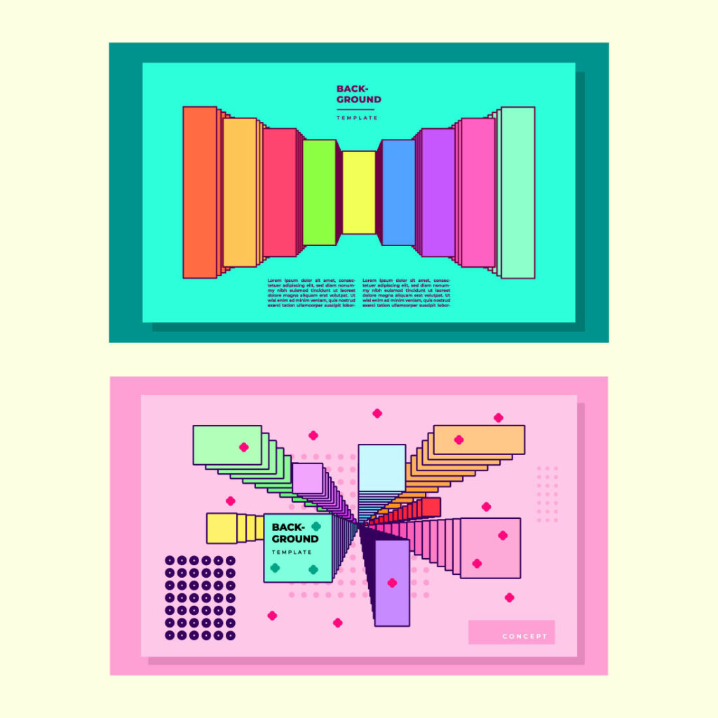 28 Isometric square layer background template set - MasterBundles