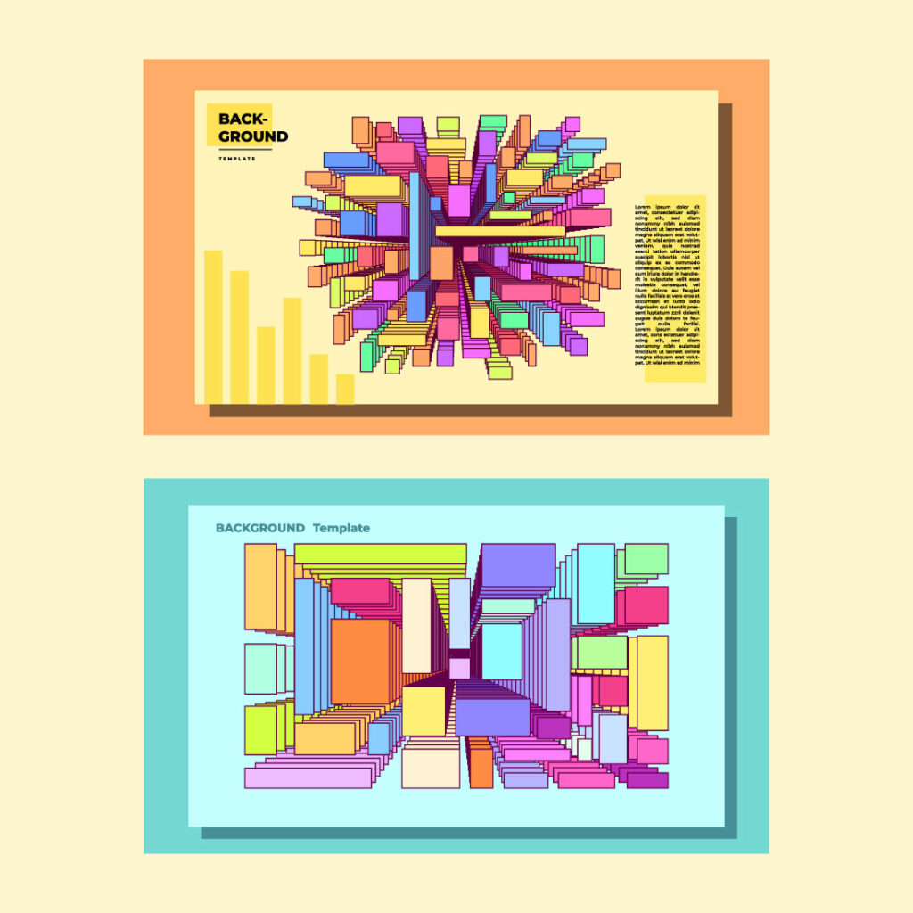 28 Isometric square layer background template set - MasterBundles