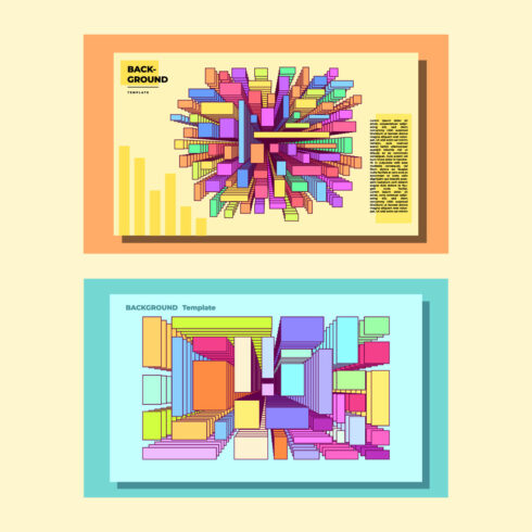 28 Isometric square layer background template set - MasterBundles