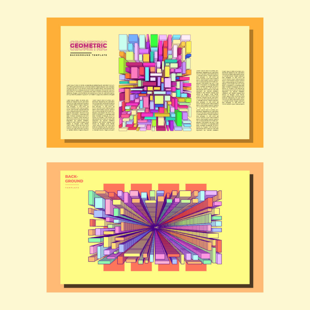 28 Isometric square layer background template set - MasterBundles