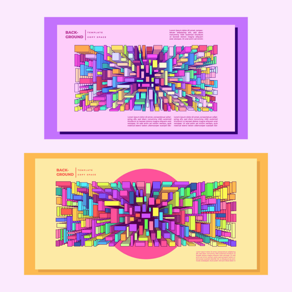 28 Isometric square layer background template set - MasterBundles