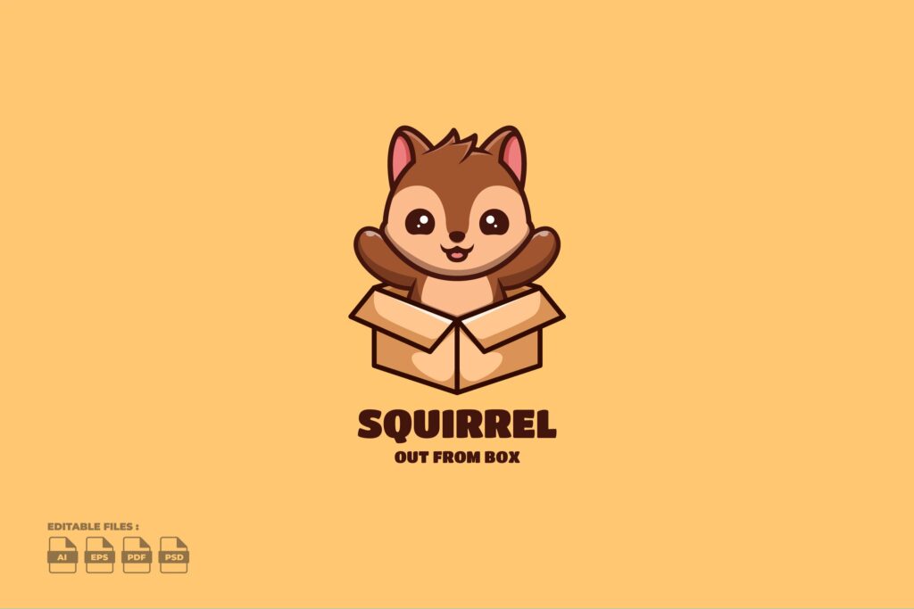 Out From Box Squirrel Cute Mascot Lo – MasterBundles