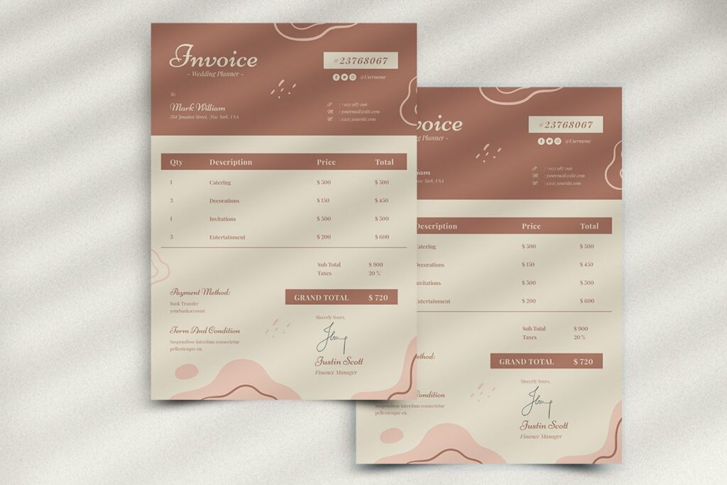 Invoice Wedding Planner – MasterBundles