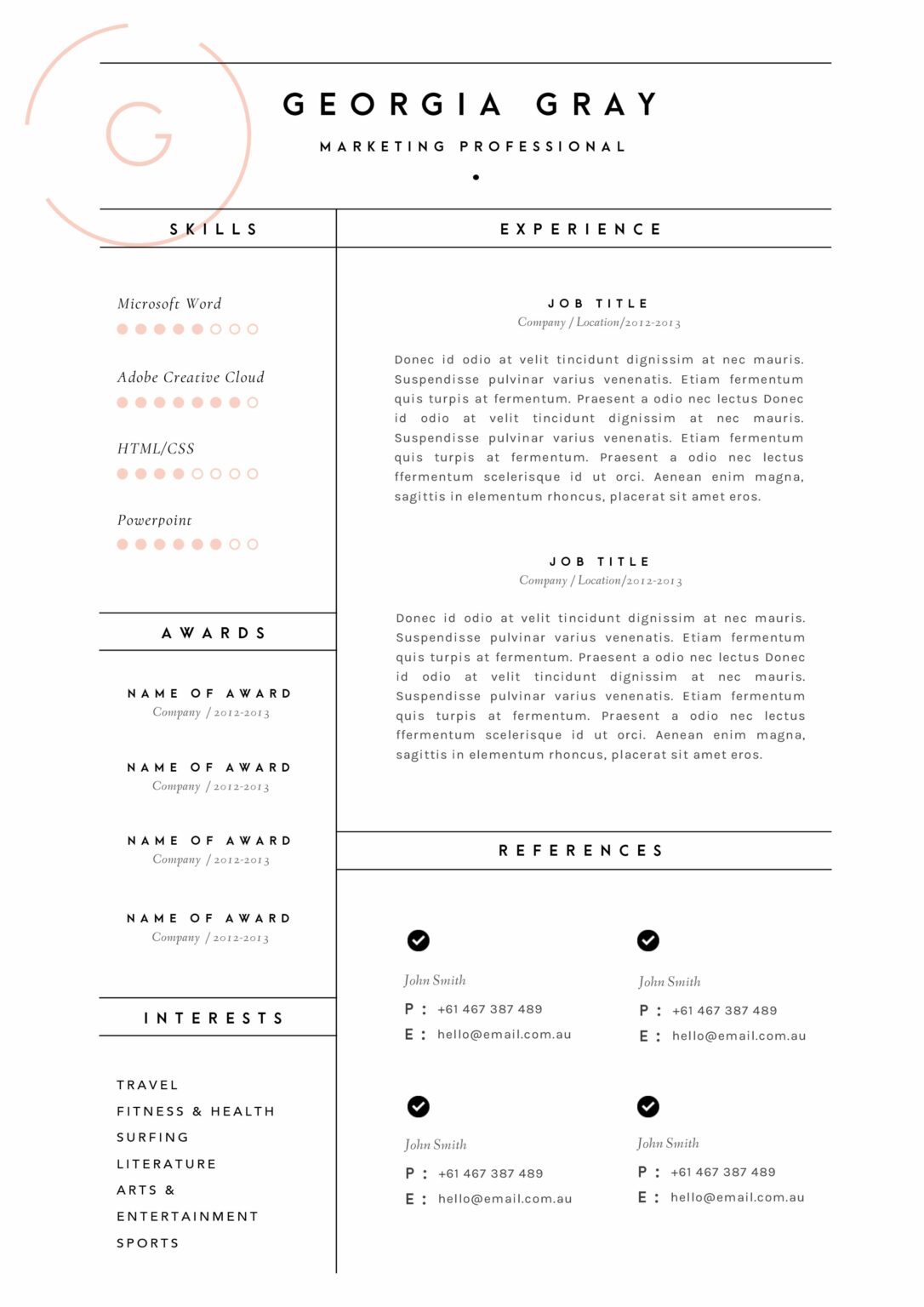 Resume Template 3 Page | CV Template – MasterBundles