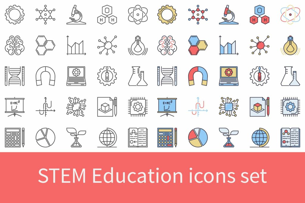 STEM Education vector icons set – MasterBundles