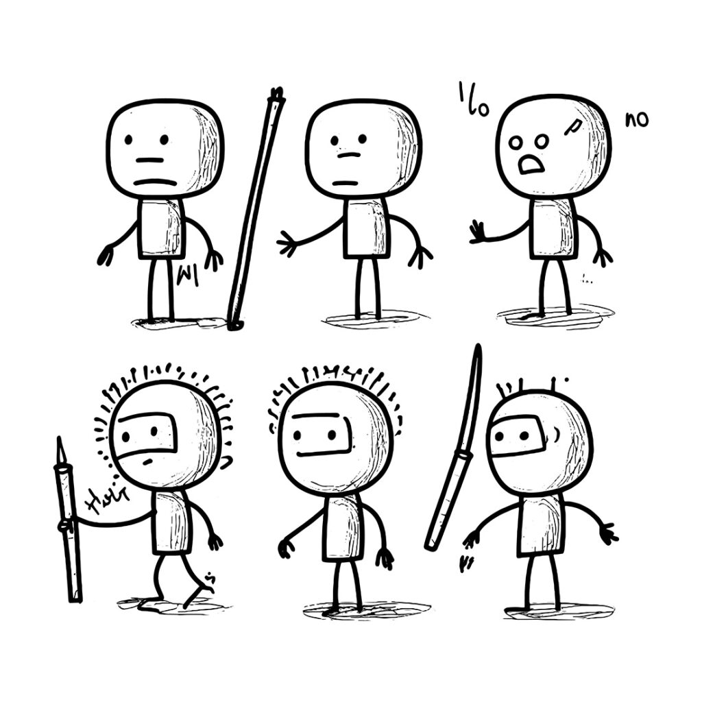 6 Unique Poses Stick Character Bundle Set Illustration - MasterBundles