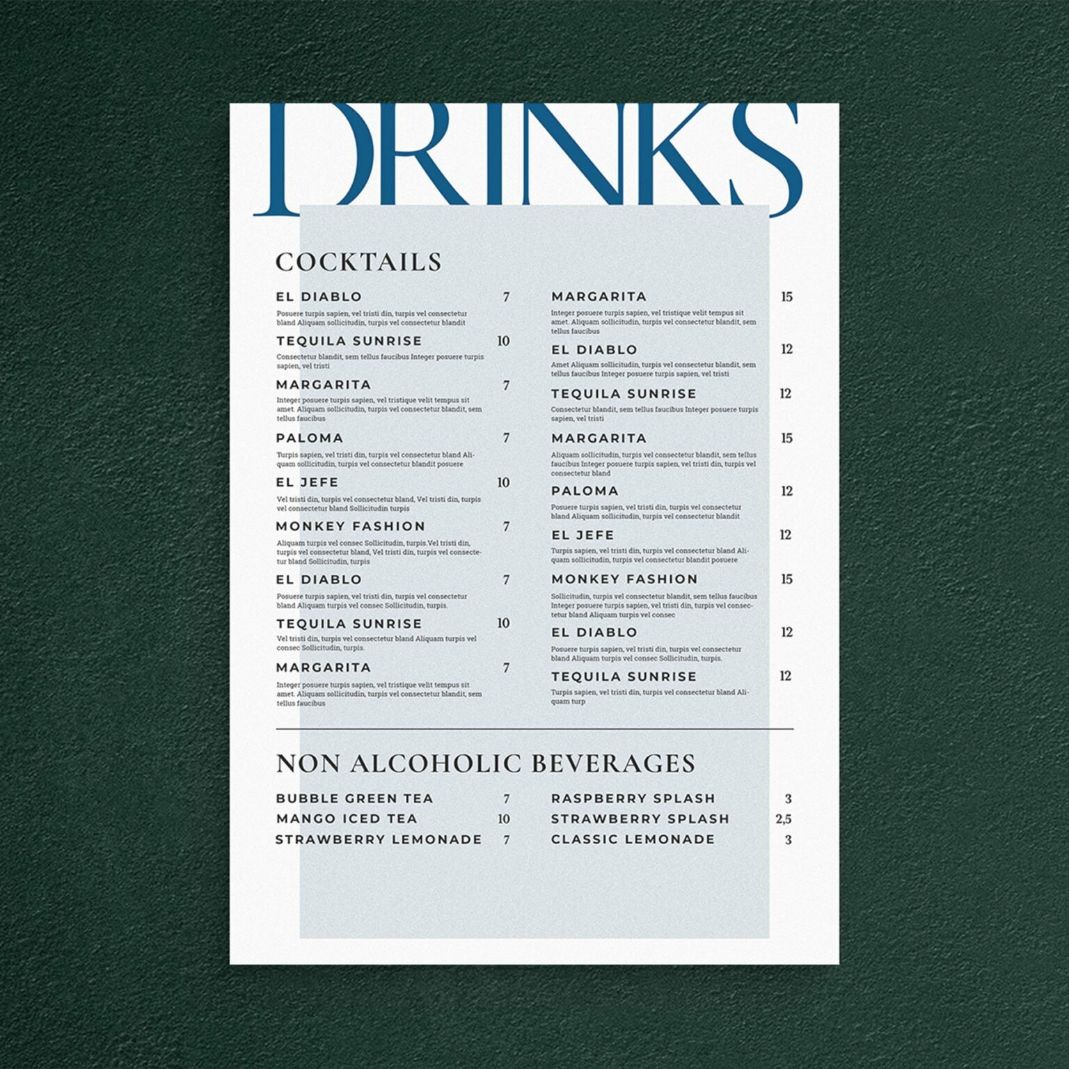 Stylish Menu Template – MasterBundles